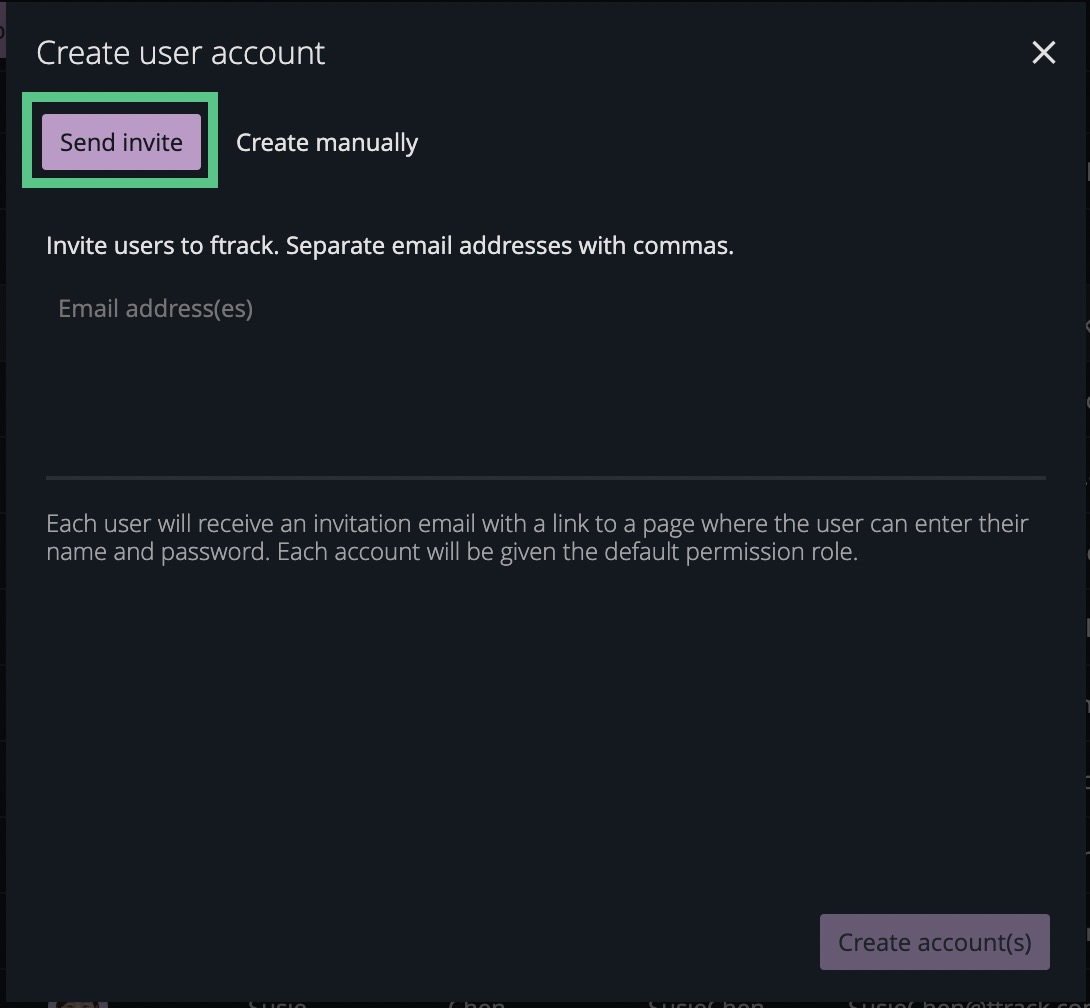 Adding New Users – ftrack Studio