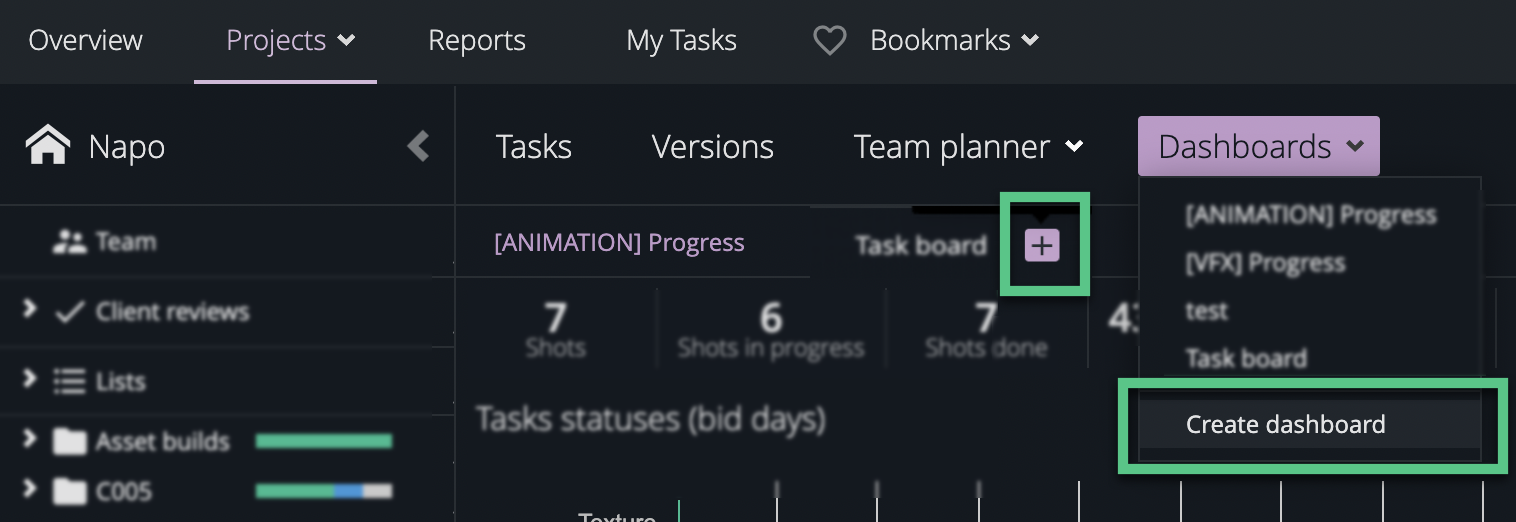 Using Custom Dashboards – ftrack Studio