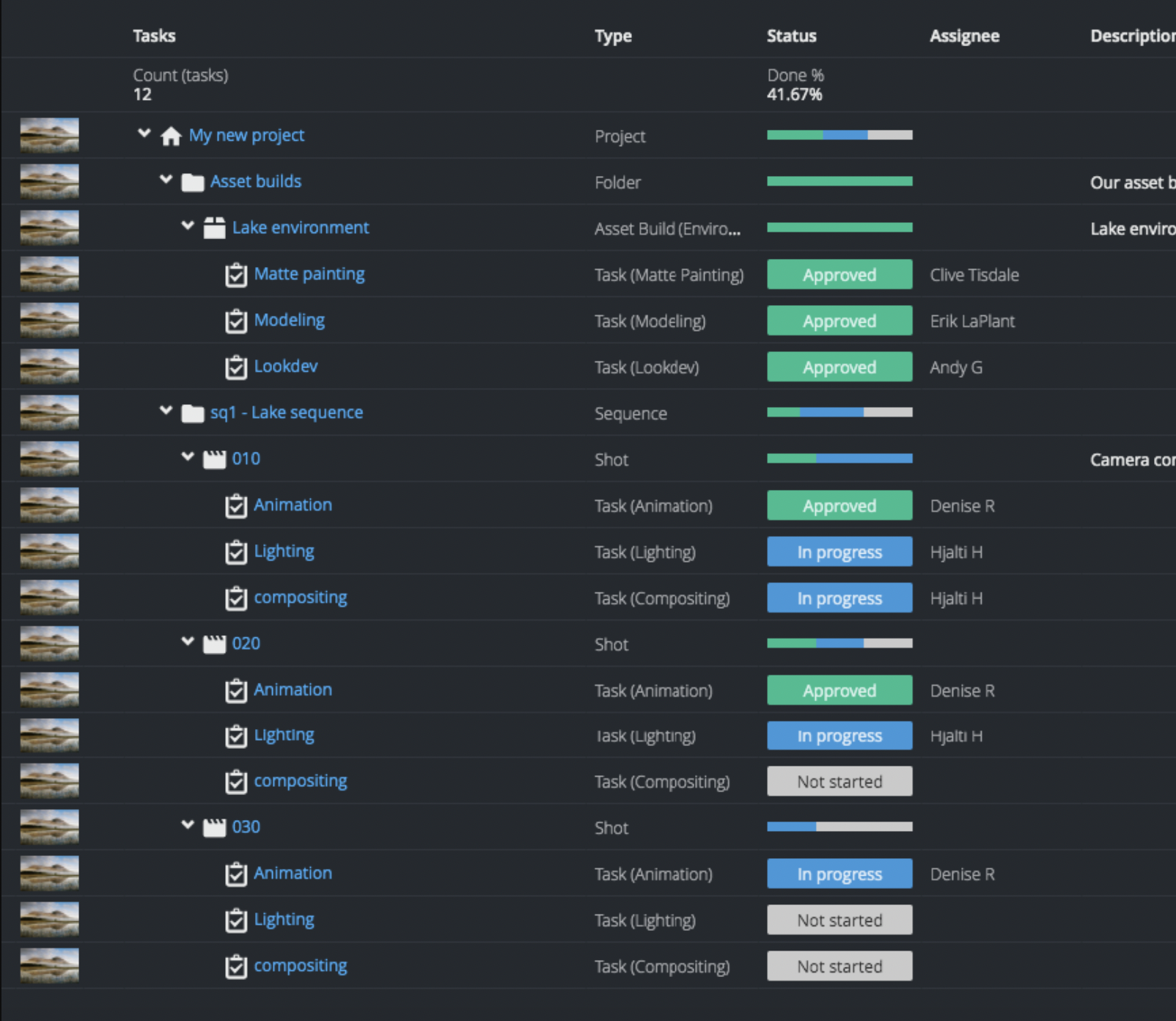 从头到尾查看一个ftrack项目 – ftrack (Chinese Simplified)