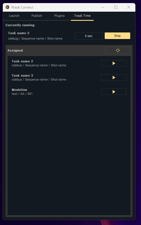 Connect Time Tracker Widget – ftrack Studio