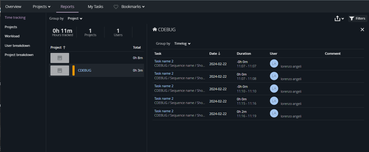 Connect Time Tracker Widget – ftrack Studio